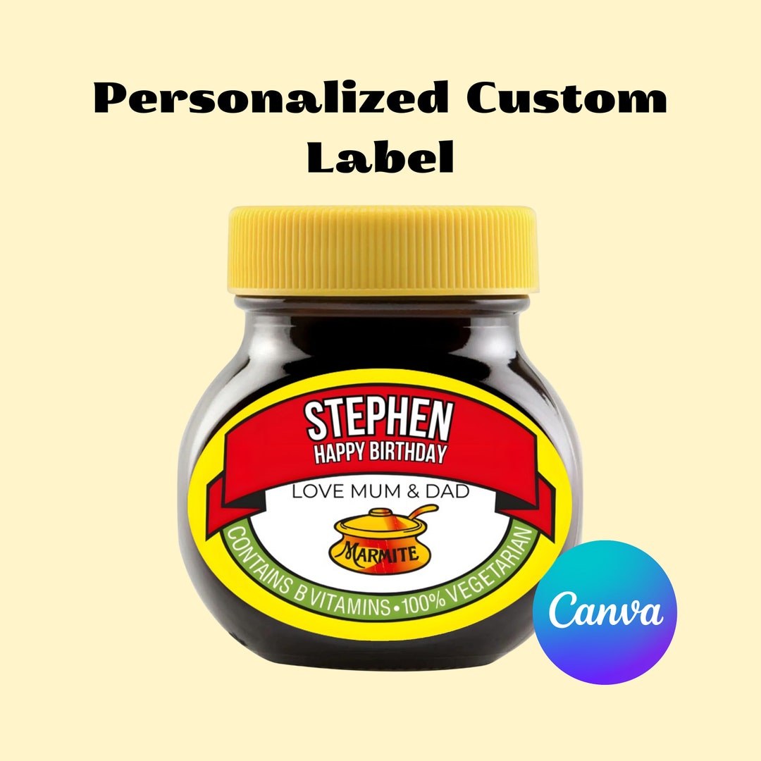Marmite Jar Label Template. Easy to Customize and Print Marmite Jar ...