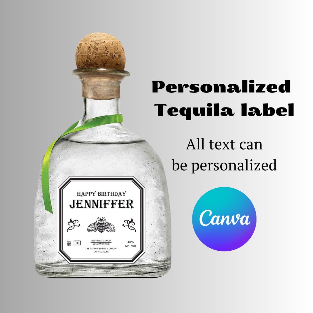 Tequila Label Canva Template Personalized Custom Digital Download ...