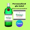 Bacardi Rum Label Canva Template Personalized Custom Digital Download ...