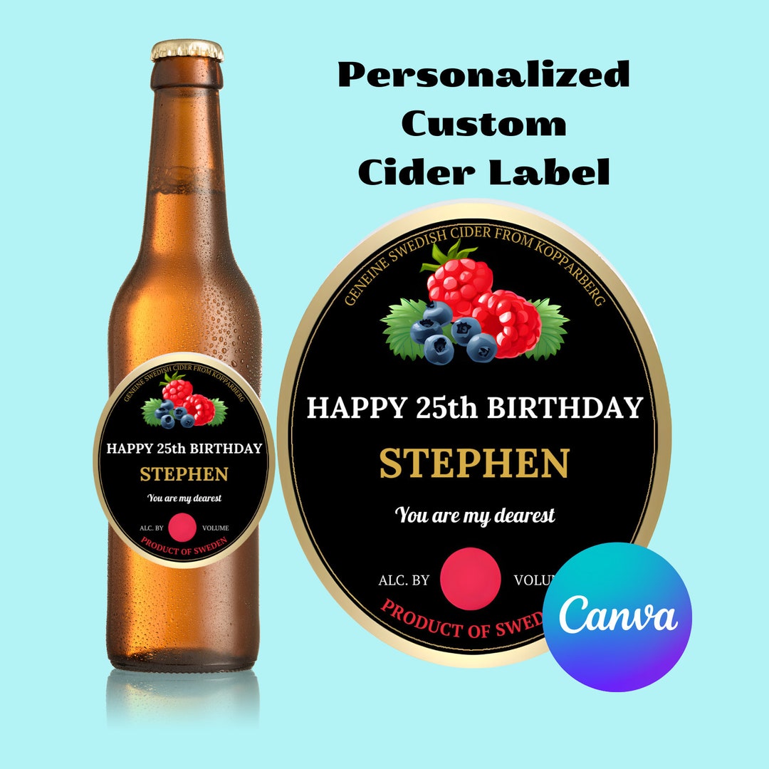 Cider Label Canva Template Personalized Custom Digital Download ...