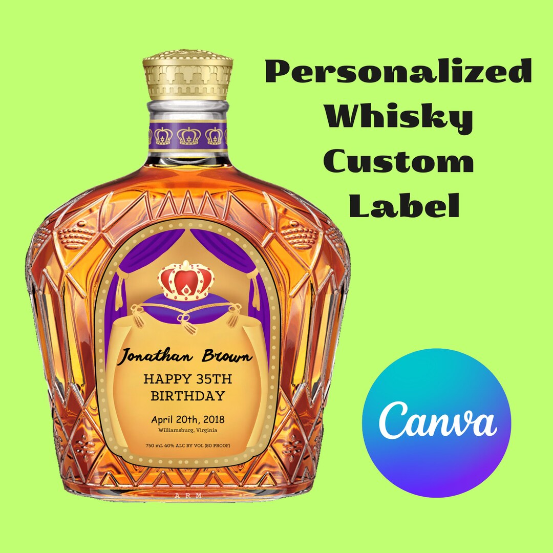Whiskey Label Canva Template Personalized Custom Digital Download ...