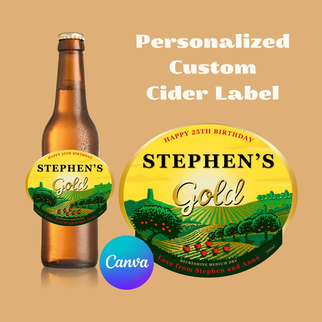 Cider Label Canva Template Personalized Custom Digital Download ...