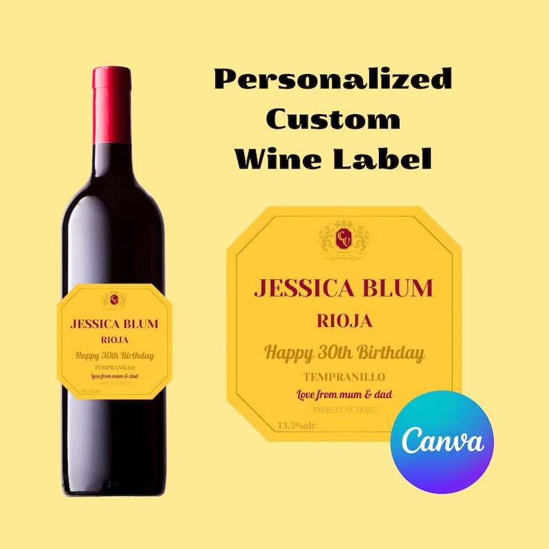 Personalised Prosecco Champagne Wine Digital Label Sticker Perfect Gift ...