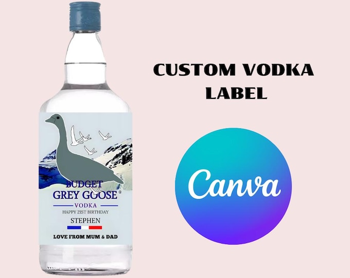 Personalised Grey Goose Vodka Bottle Label/sticker - Add Any Text ...