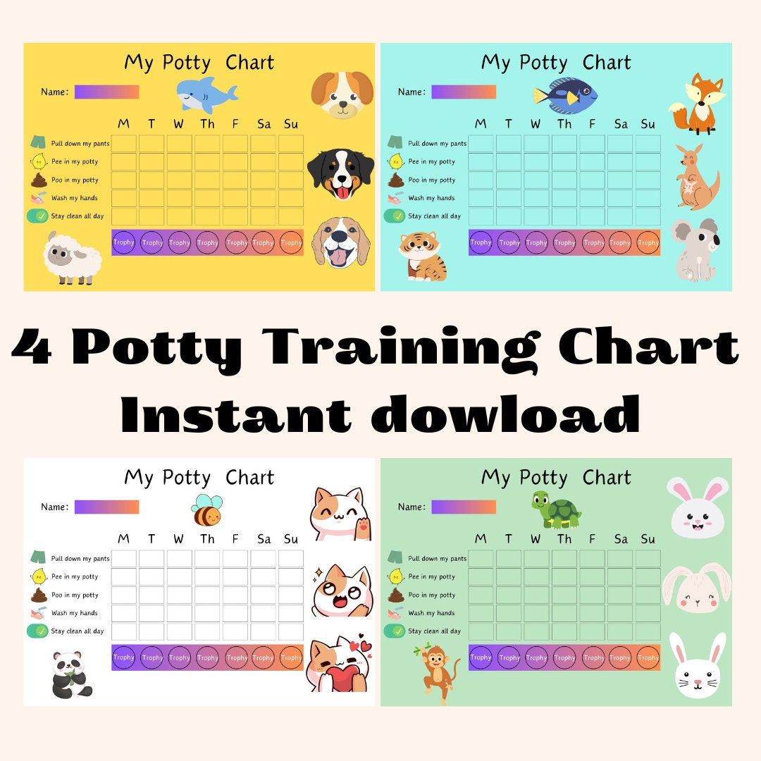 Potty Training Chart Potty Progress Chart Toddler Potty Tracker Potty ...