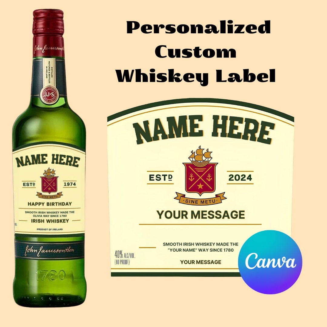 Whiskey Label Canva Template Personalized Custom Digital Download ...