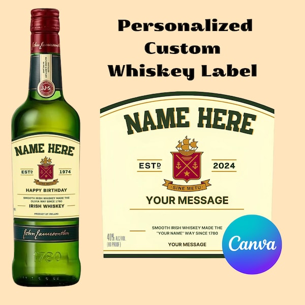 Whiskey Bottle Label - Etsy