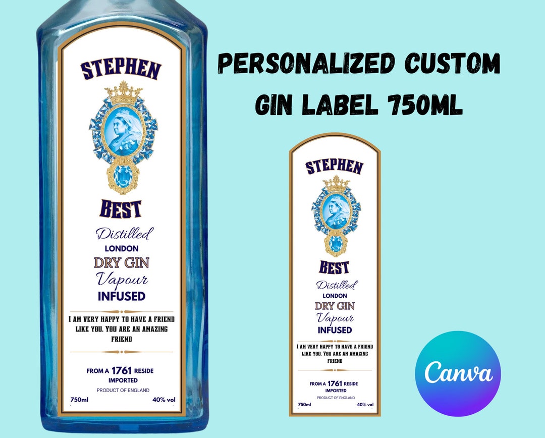 Gin Label Canva Template Personalized Custom Digital Download Groomsmen ...