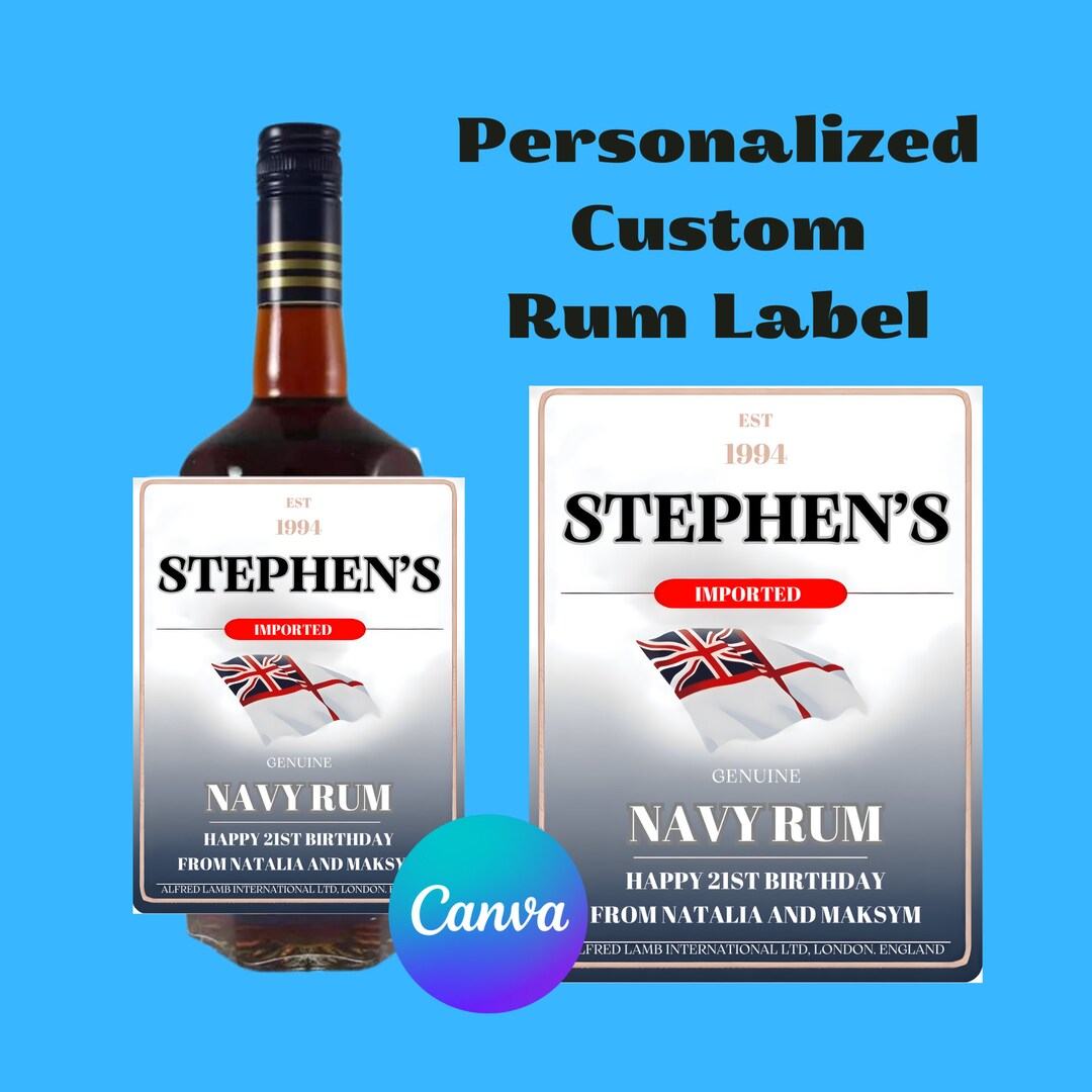 Rum Label Canva Template Personalized Custom Digital Download Groomsmen ...