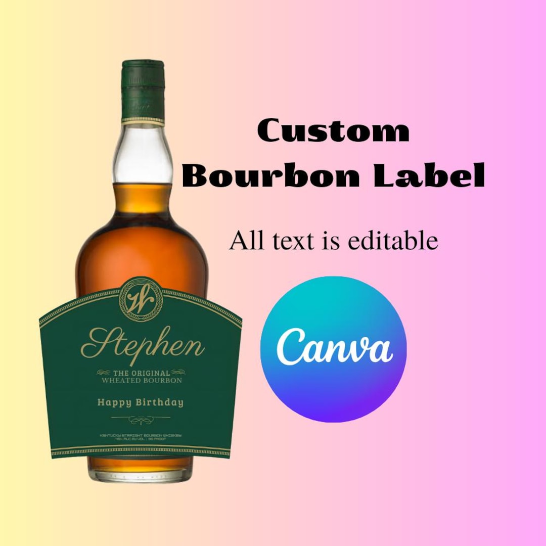 Custom Bourbon Label Bottle, Bourbon Birthday Label, Bourbon Label ...