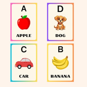 English Alphabets ABC With Pictures Kids Character With Photos Flash ...