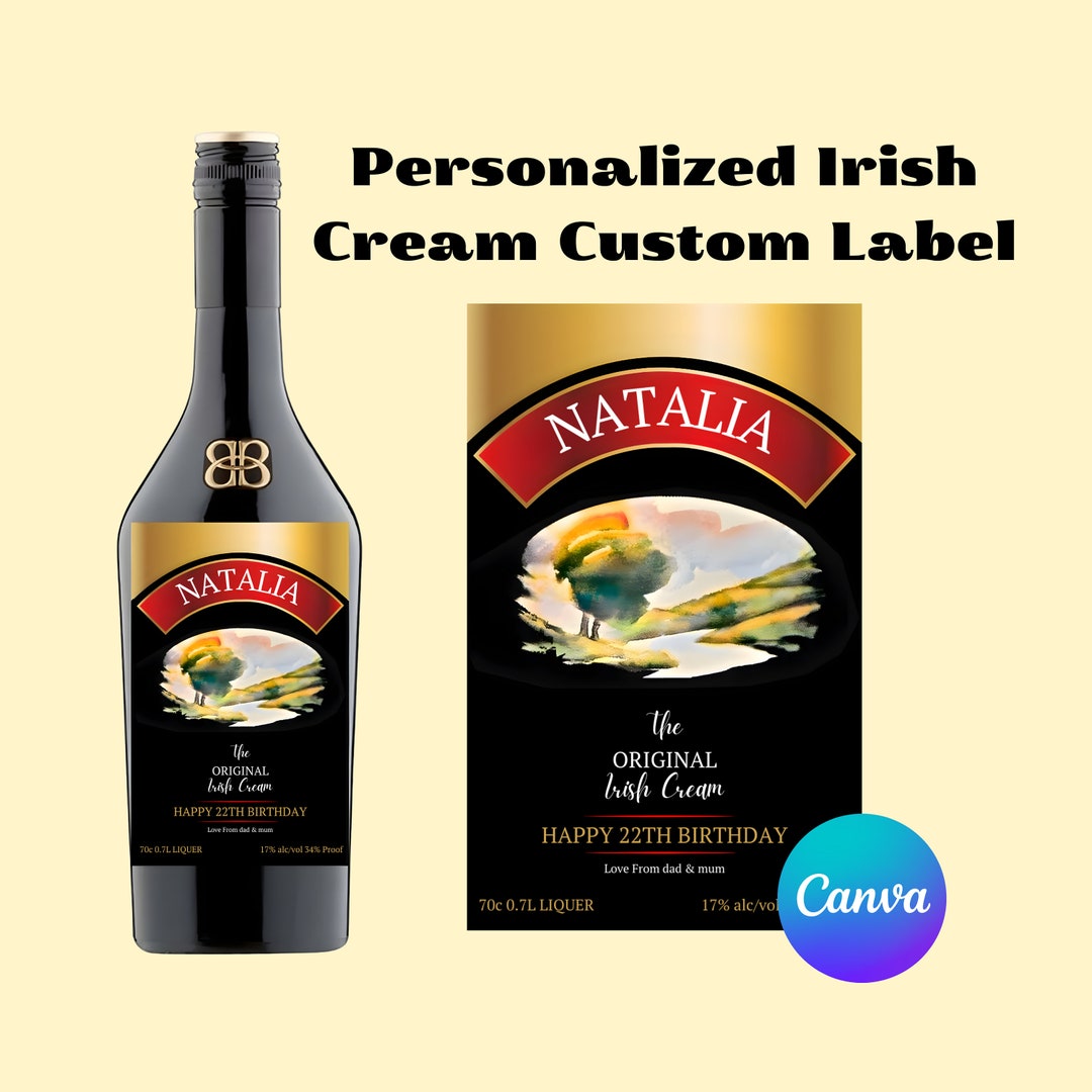 Liqueur Label Canva Template Personalized Custom Digital Download ...
