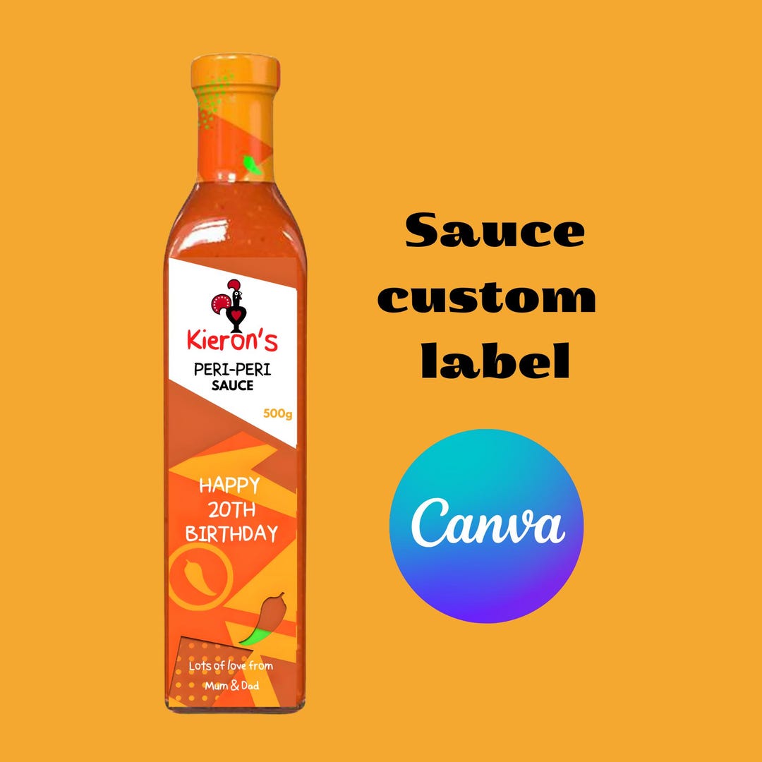 Sauce Label Template. Easy to Customize and Print Pepper Sauce Label ...