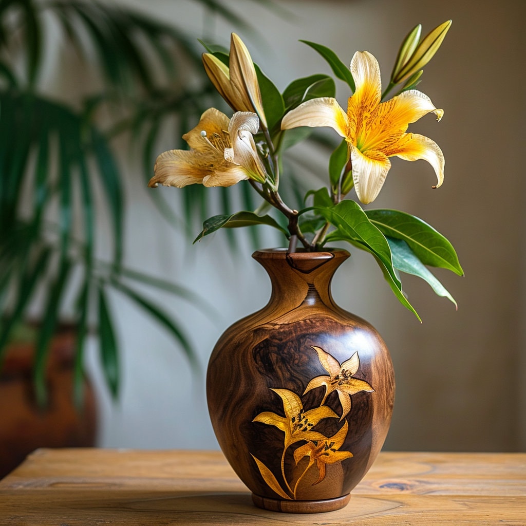 Artisan Crafted Wooden Flower Vessels - Etsy