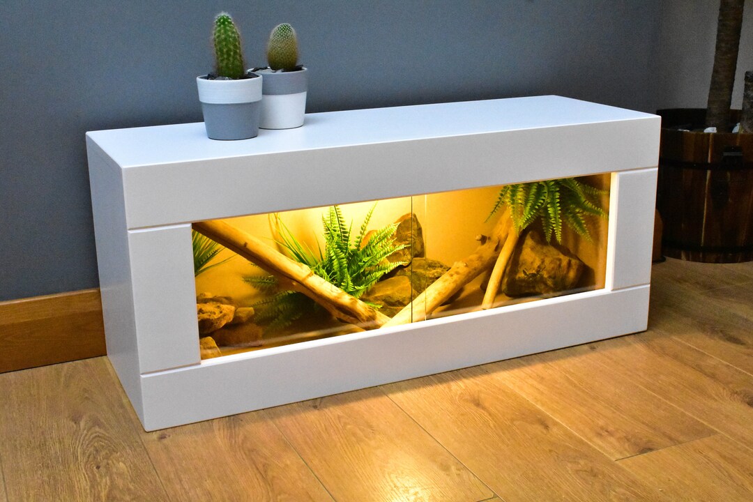 3ft White Modern Reptile Vivarium - LED Light Included - Etsy UK