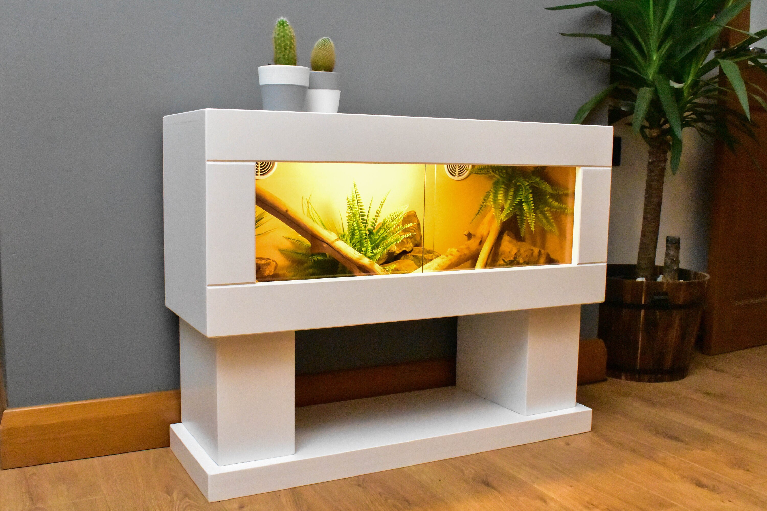 3ft White Modern Reptile Vivarium With Low Display Stand - Etsy
