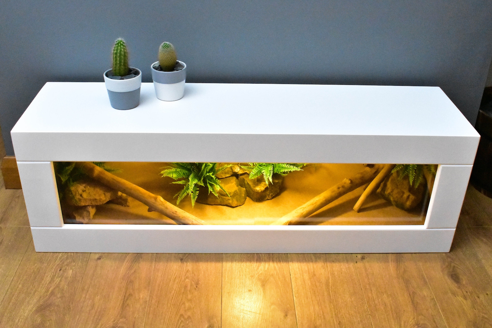 4ft White Modern Reptile Vivarium - Includes LED Light - Etsy UK