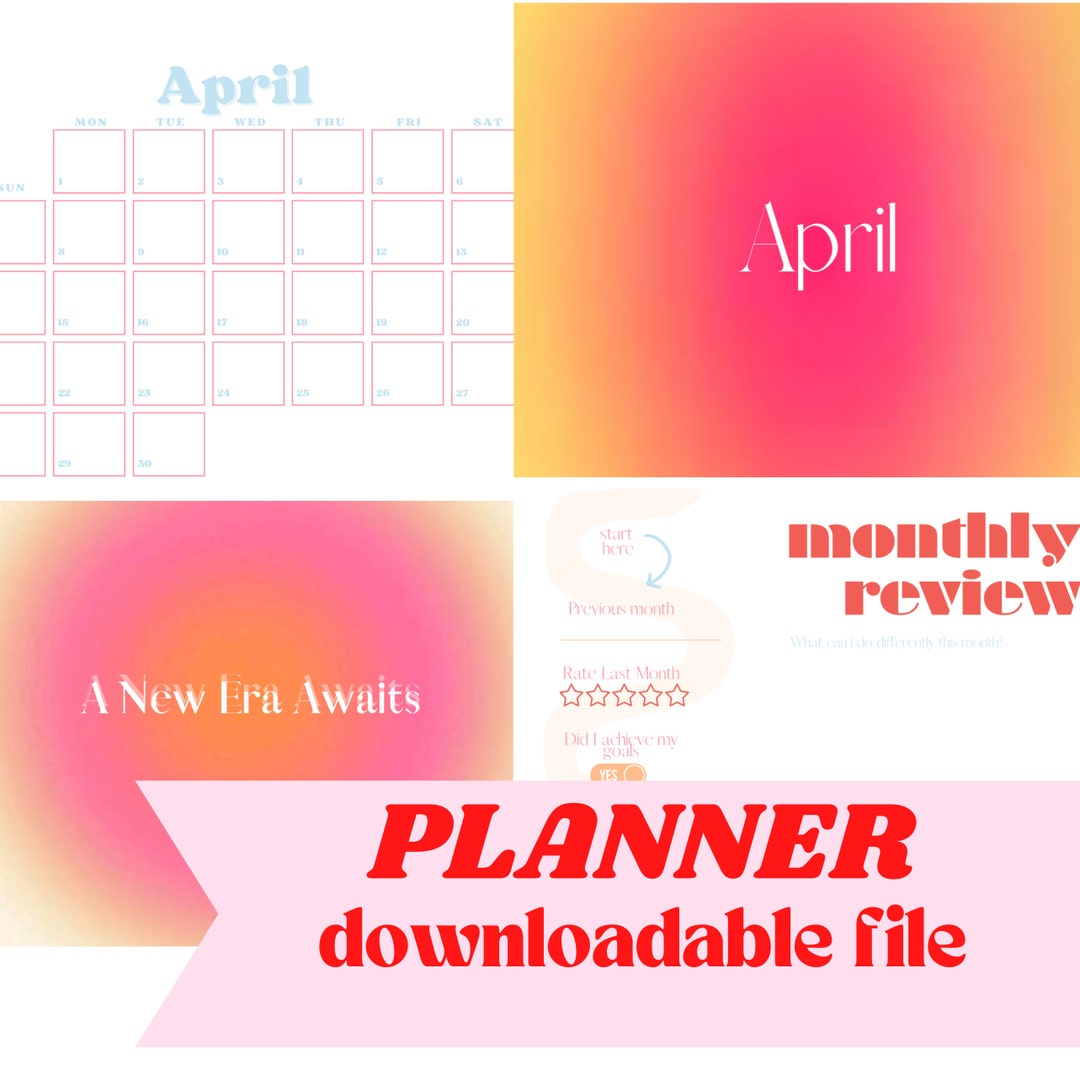 Trendy Printable Planner- 6 Month, Monthly Planner - Etsy