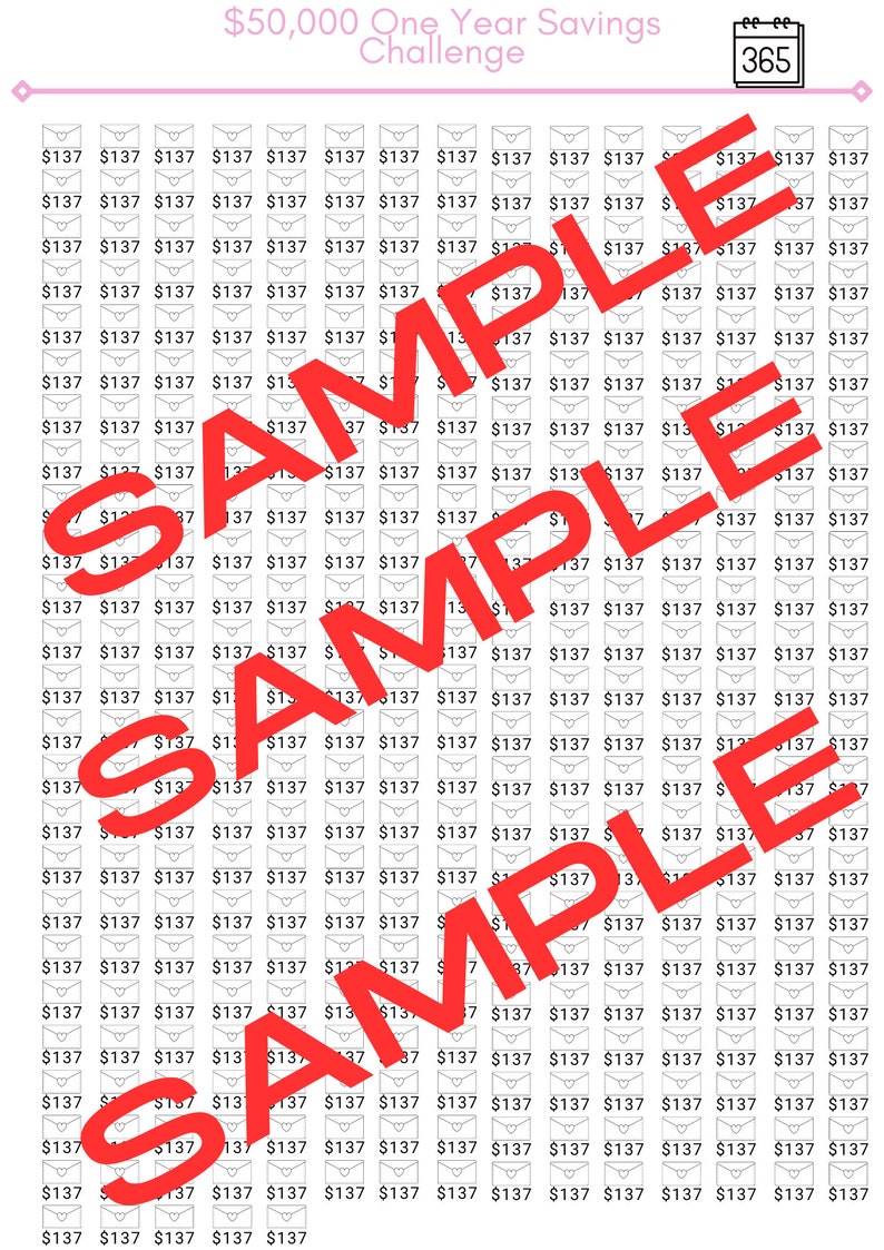 50K Savings Challenge Printable| Money Saving Challenge Prints - Etsy