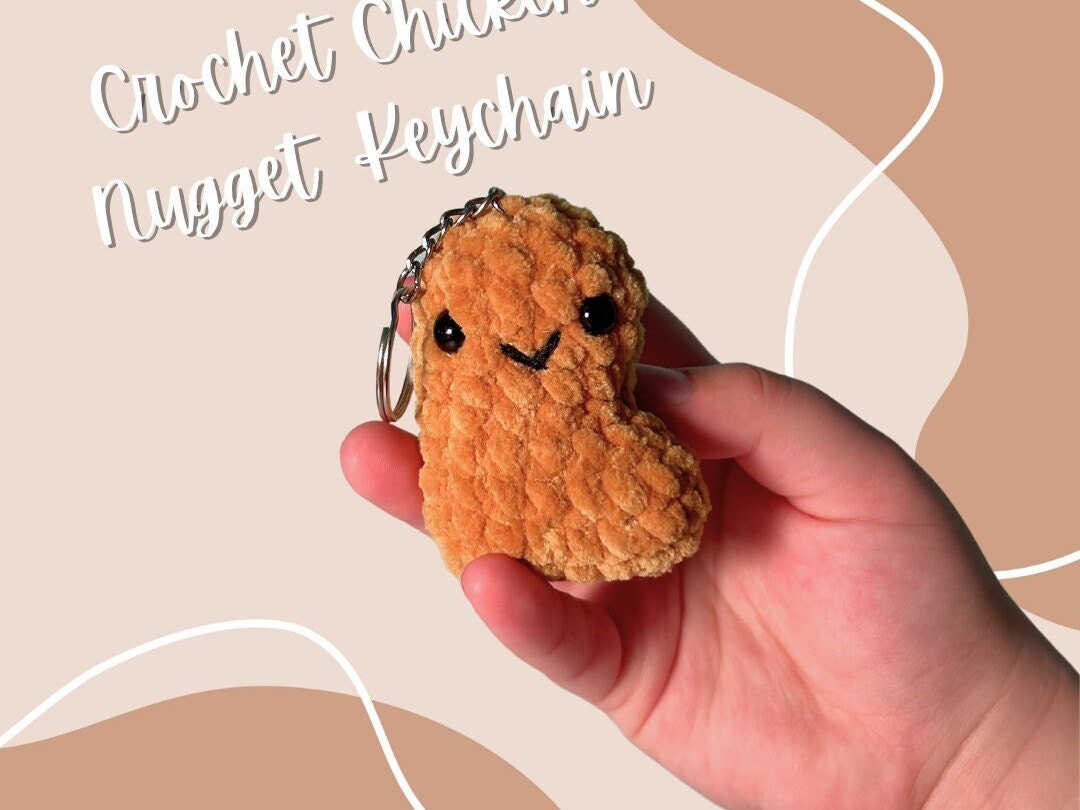 Crochet Chicken Nugget Keychain - Etsy