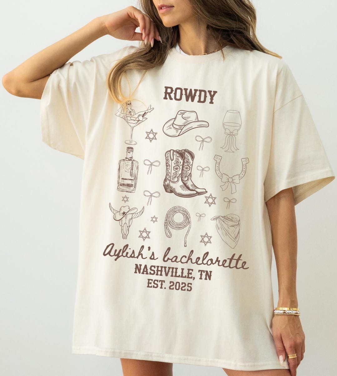 Custom Rowdy Bachelorette Party Shirt Last Hoedown Party Western Rowdy ...