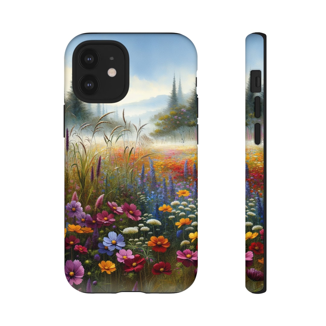 Wildflower Watercolor Floral Tough Phone Case Fits iPhone 15 14 13 Pro ...