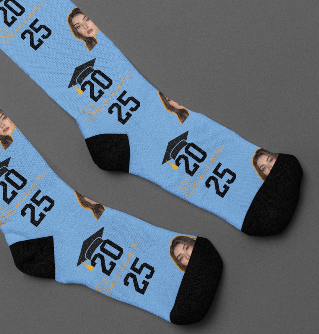 Custom Graduation Socks, Senior Gift, Class of 2025 Socks, Grad Socks ...