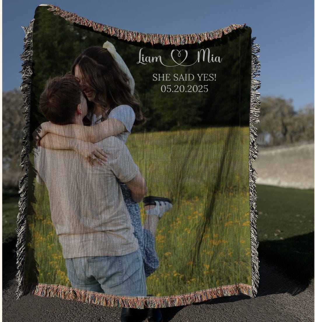 Personalized Photo Couples Blanket, Engaged Blankets, Wedding Present ...