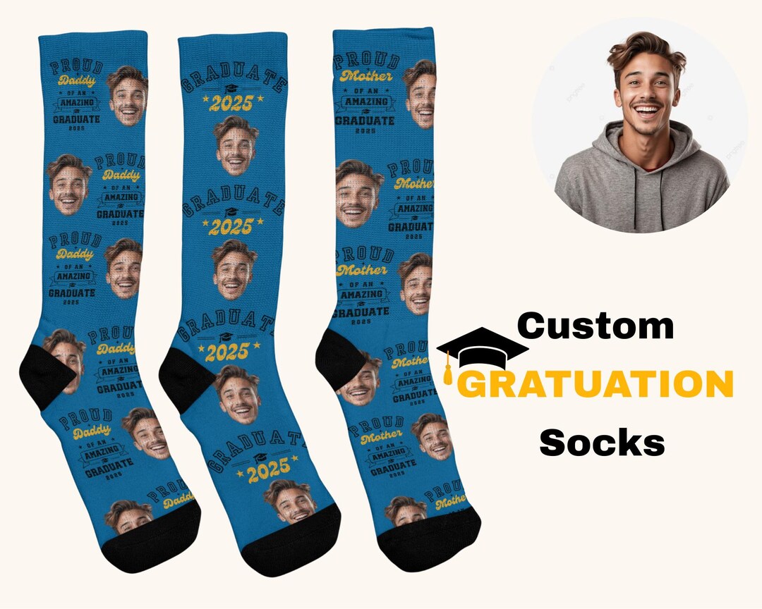 Personalized Graduation Socks, Graduation Cap, Proud Graduate Family ...