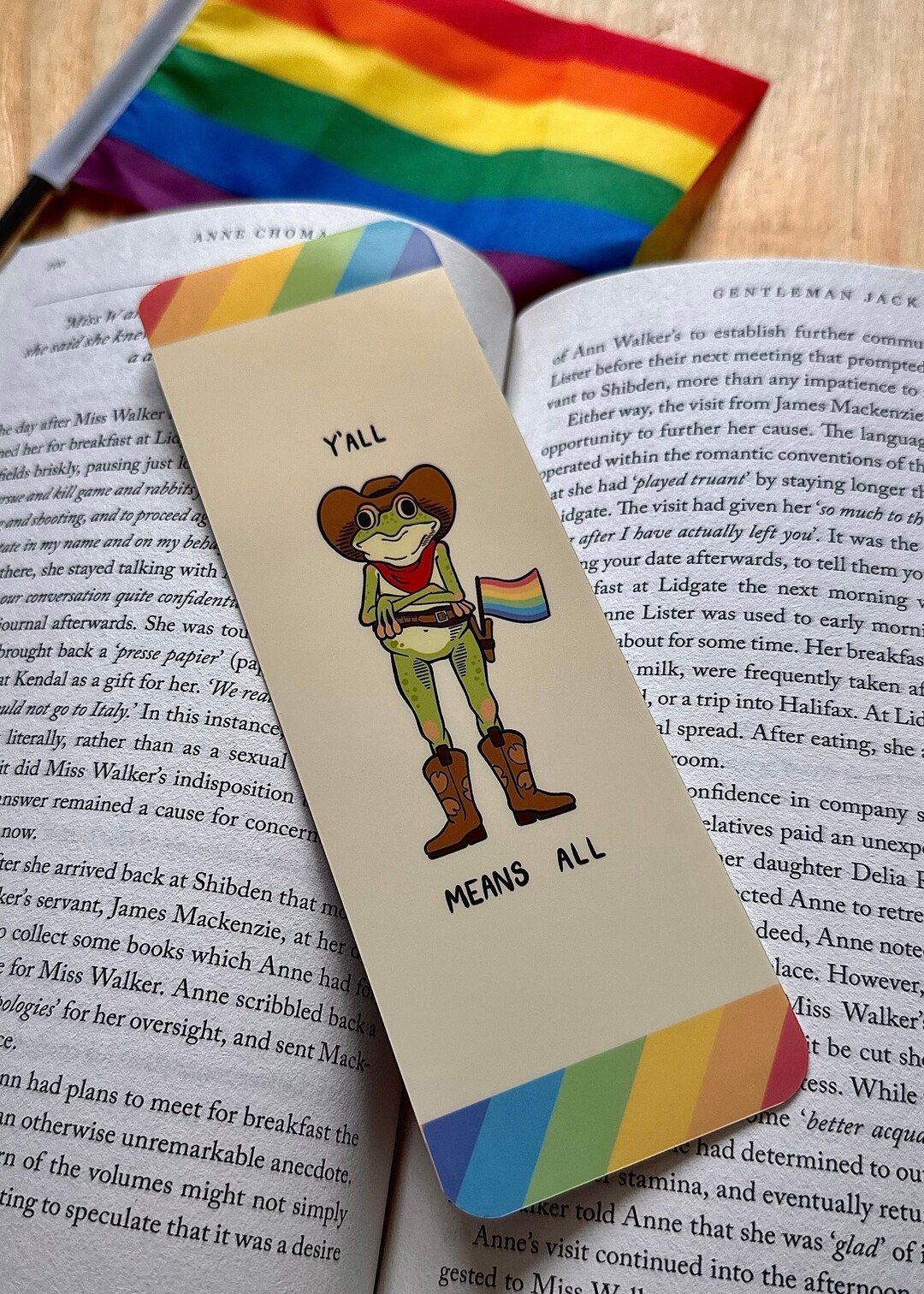 LGBTQ PRIDE BOOKMARK Cute Lgbt Y'all Means All Cowboy Frog Bookmark - Etsy