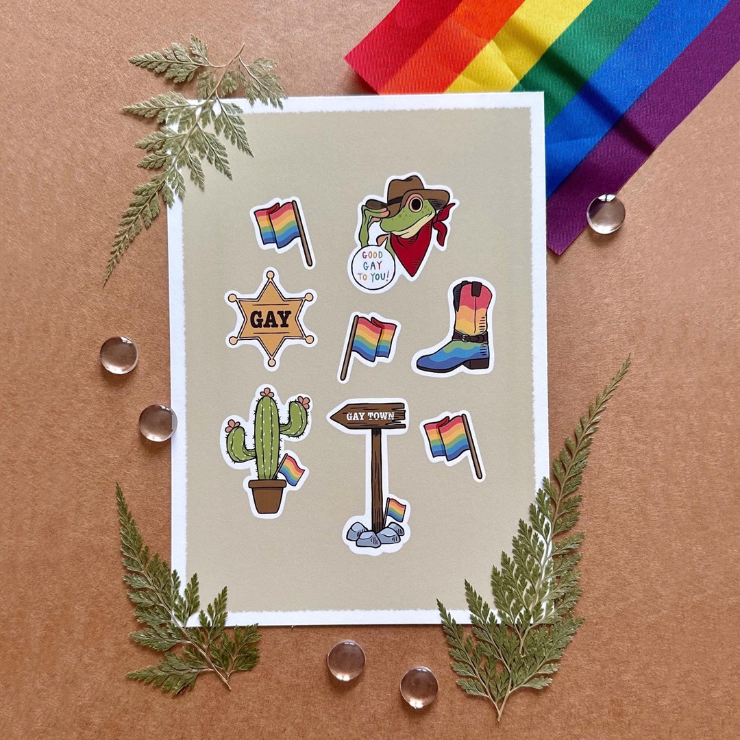 LGBTQ PRIDE PRINT Cute Lgbt Cowboy Frog Flash Art Print 8x10 or 5x7 - Etsy