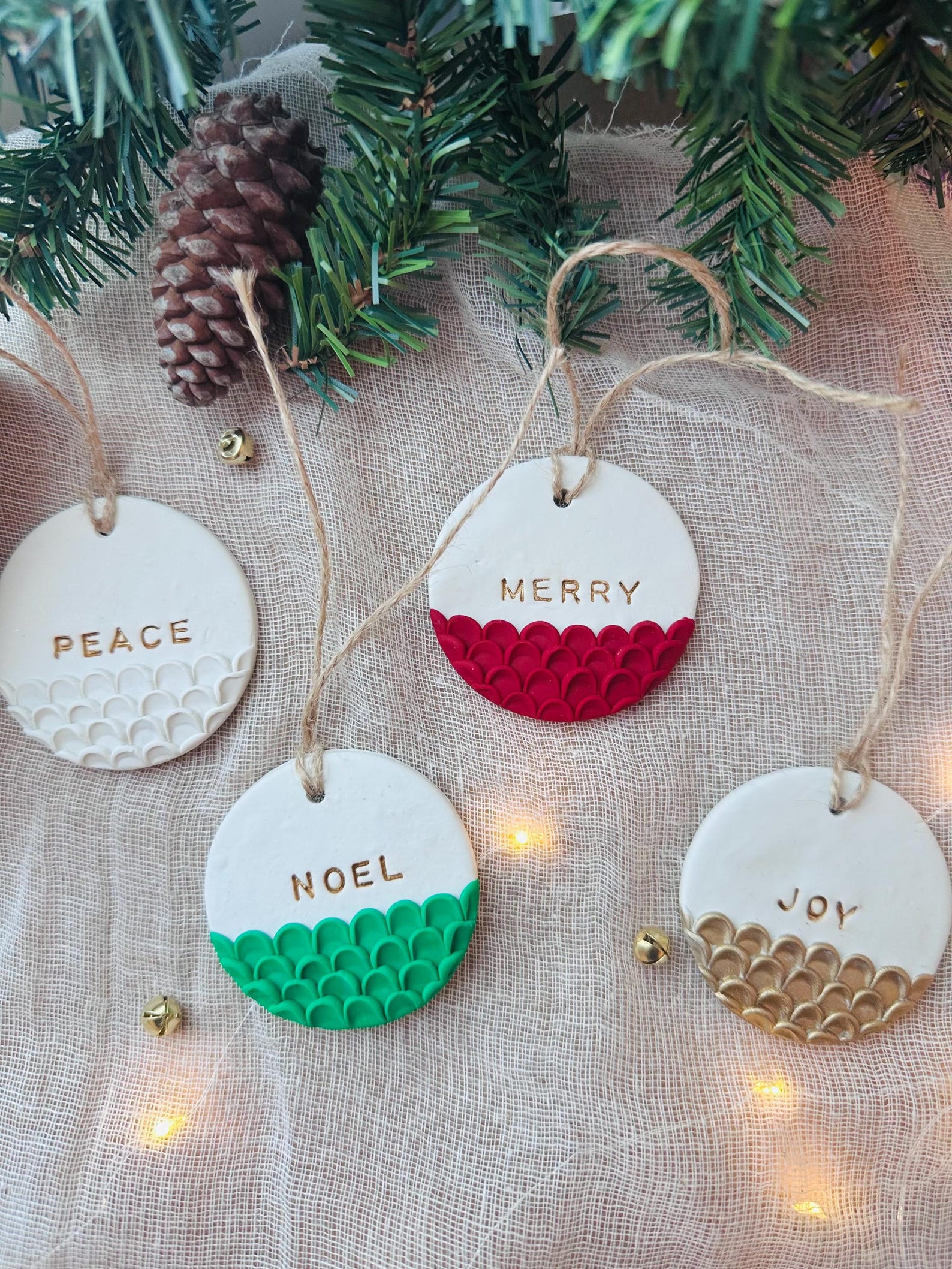 Handmade Ceramic Christmas Ornament Set | Festive Holiday Decor - Etsy