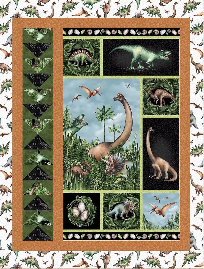 Northcott Fabric Paleo Tales Panel - Etsy