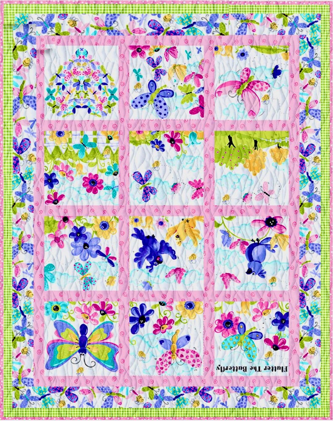 Flutter the Butterfly Storybook Quilt Kit in Pink - Etsy