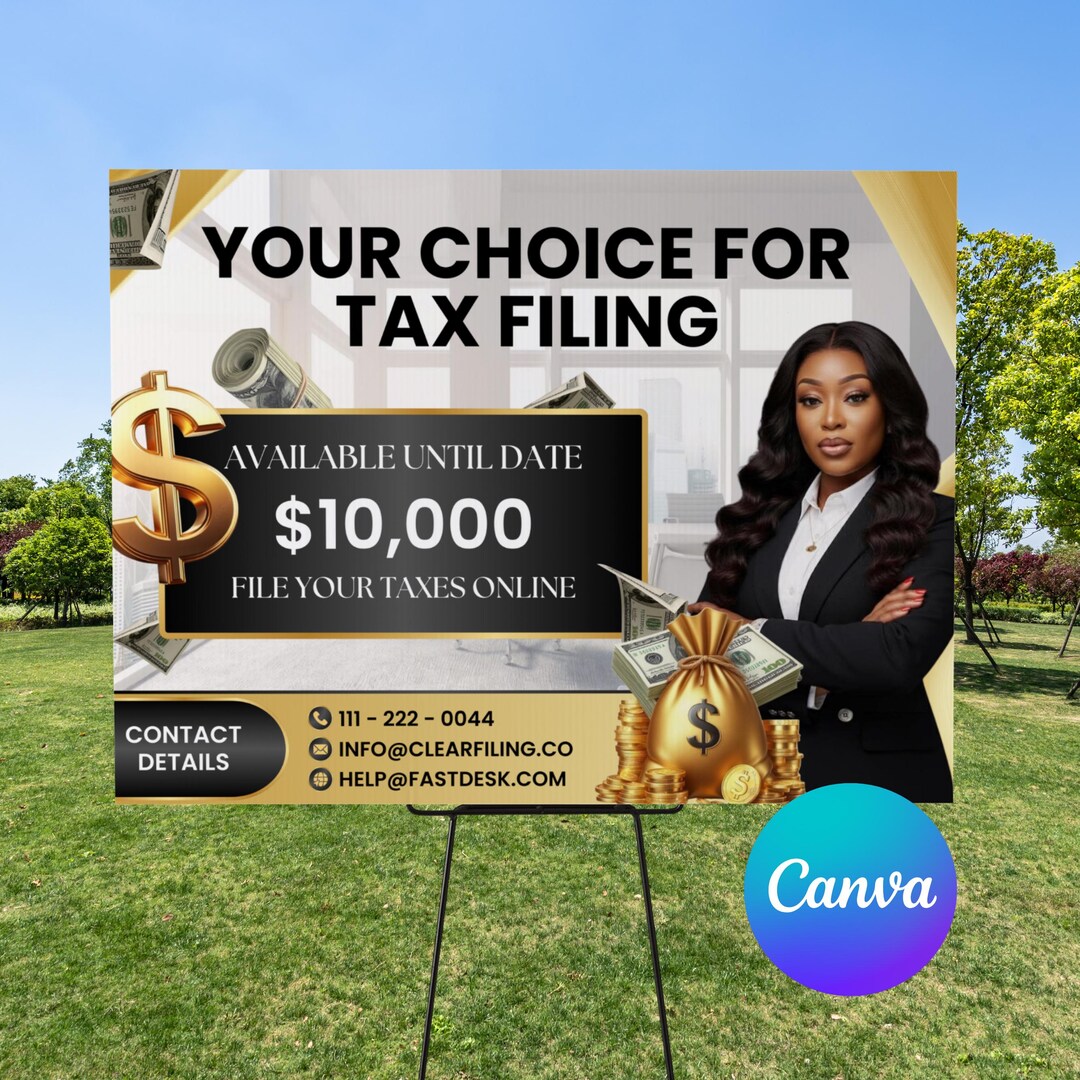 Tax Prep Yard Sign, DIY Tax Season Marketing Sign, Tax Lawn Sign, Tax ...