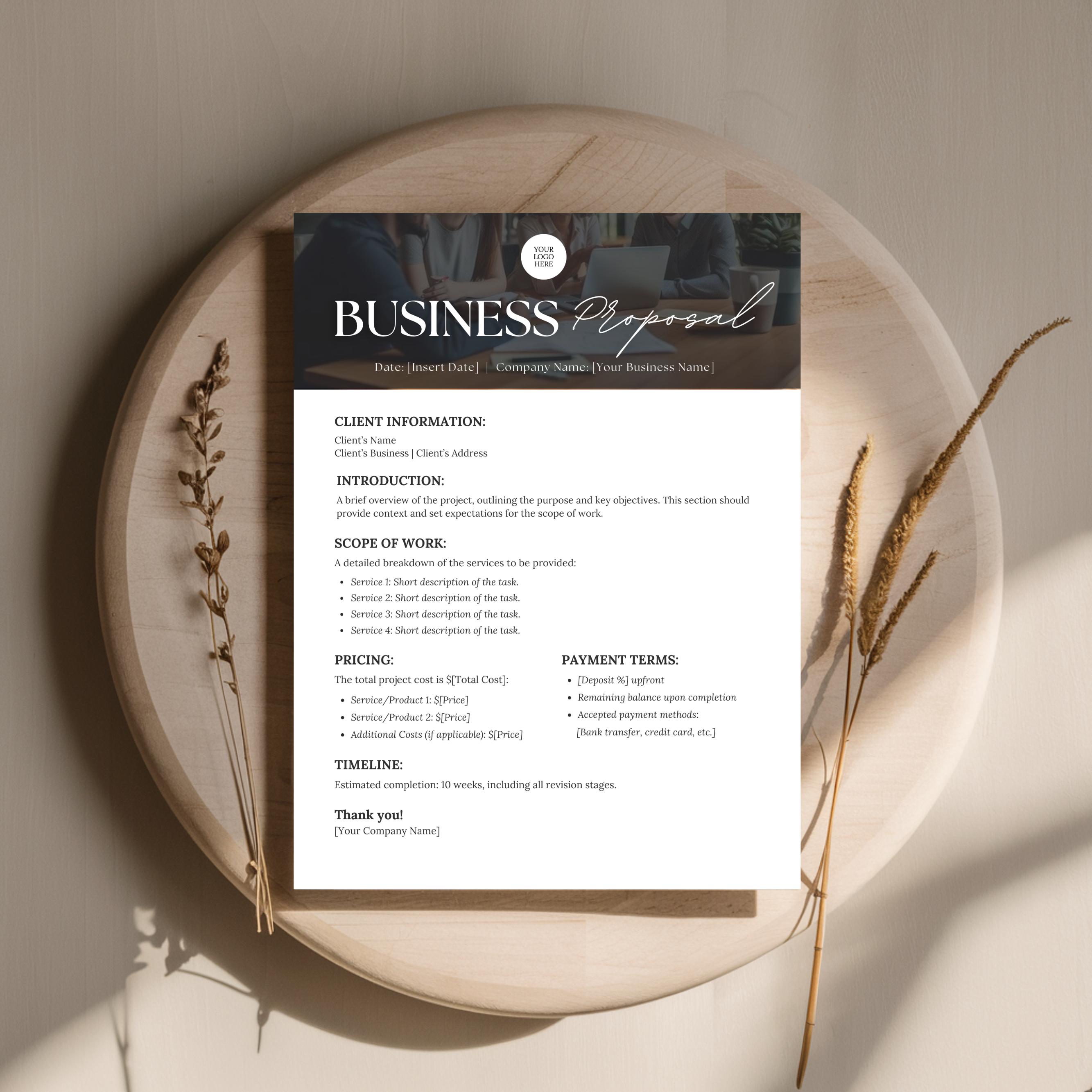 Business Proposal Template, Professional Small Business Presentation ...