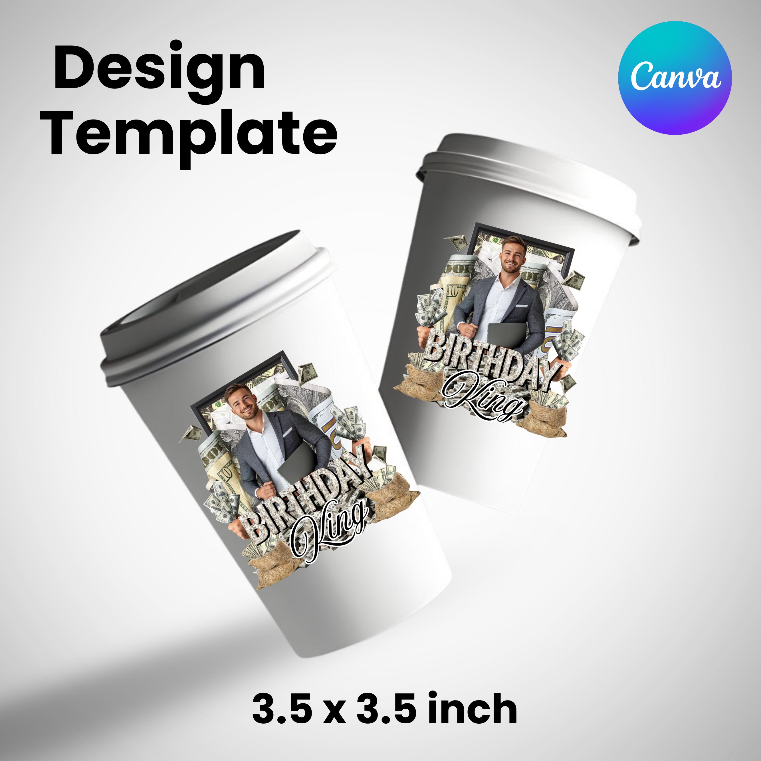 Styrofoam Cup Stickers Templates, Dollar Theme Birthday Sticker, Shot ...