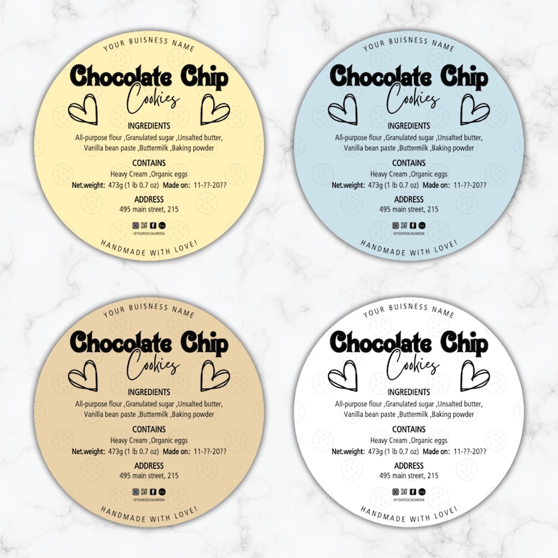 Editable Cottage Food Label,printable Food Label,cottage Law Cookie ...