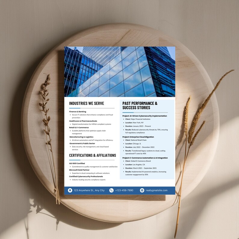 Capability Statement Template Canva, Corporate Flyer, Editable Business ...