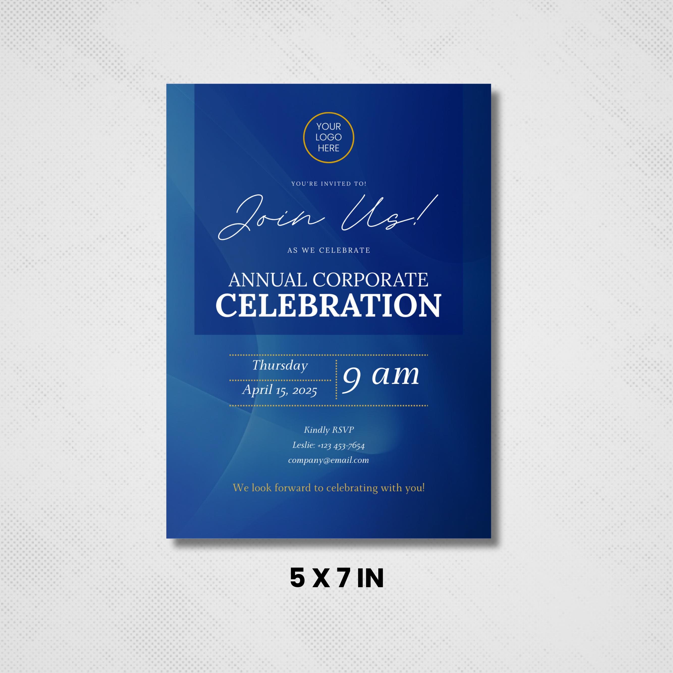 Business Invitation Template, Corporate Annual Celebration Dinner Party ...