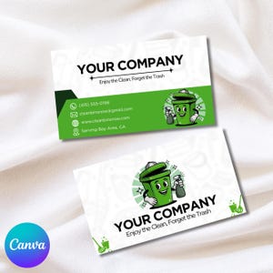 Trash Bin Cleaning Business Card, Garbage Can Wash Marketing Card ...