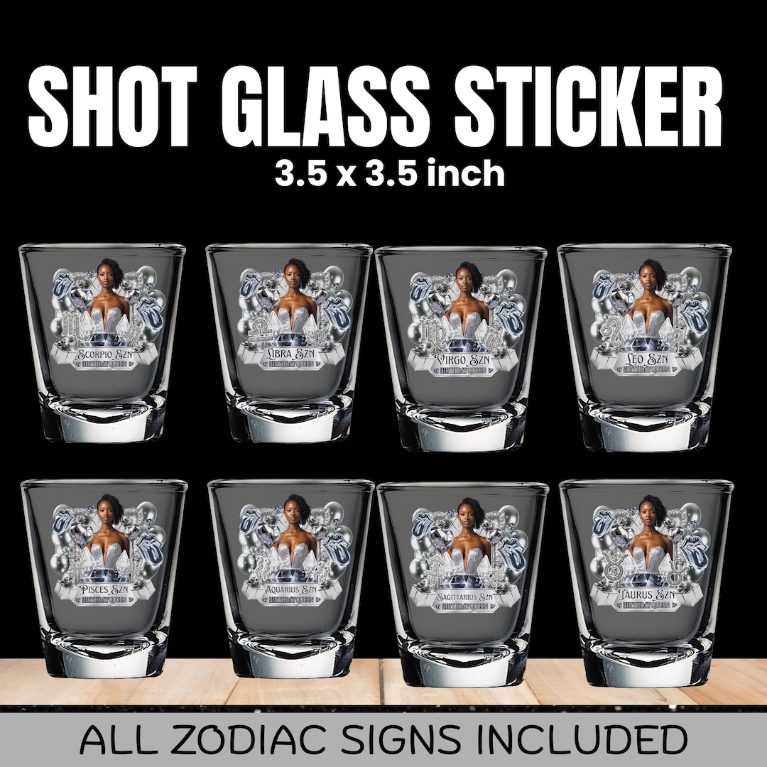 Shot Glass Sticker Template Diamond and Pearls Shot Glass Editable ...