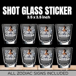 Shot Glass Sticker Template Diamond and Pearls Shot Glass Editable ...