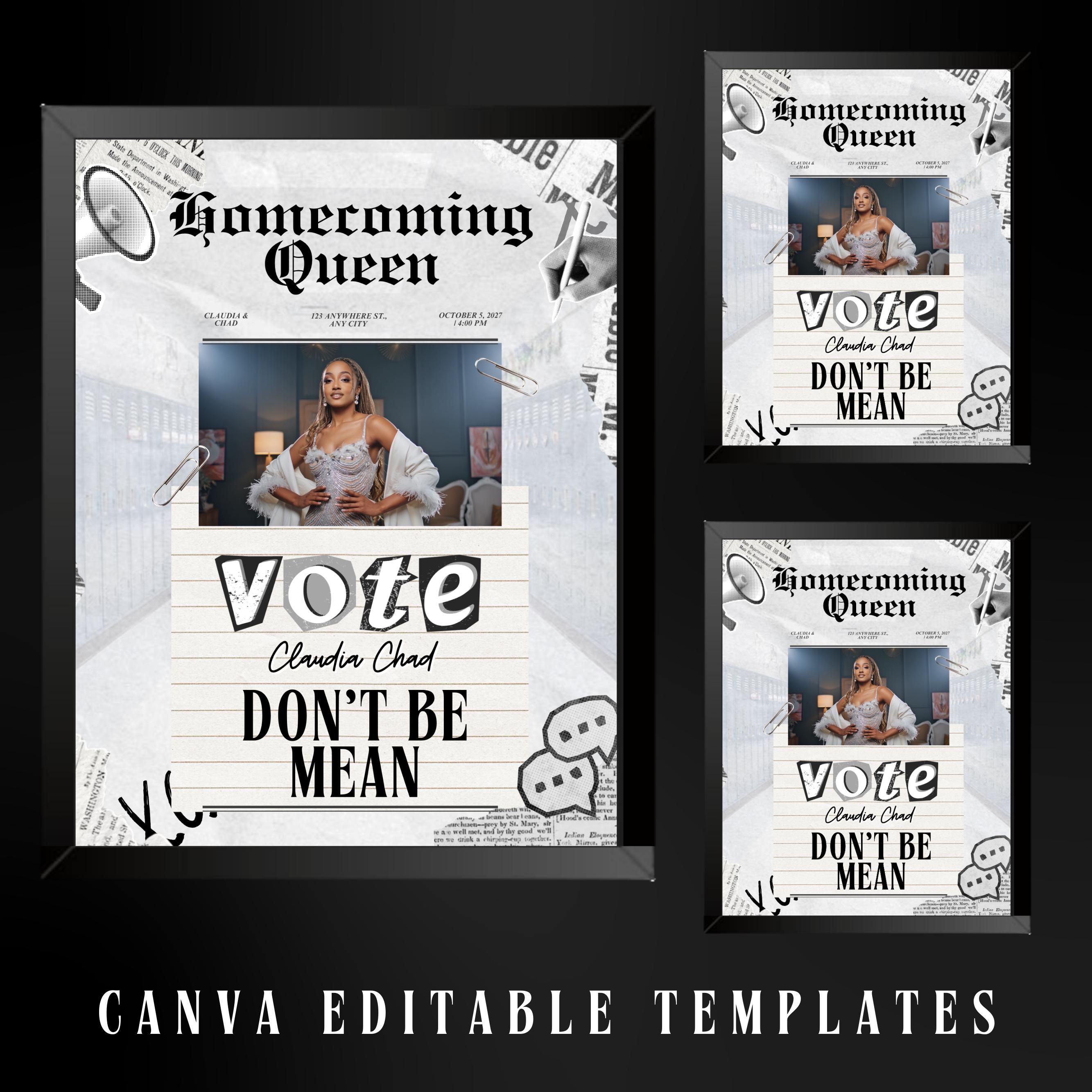 Homecoming Queen Poster, Newspaper Theme Homecoming Poster, Homecoming ...