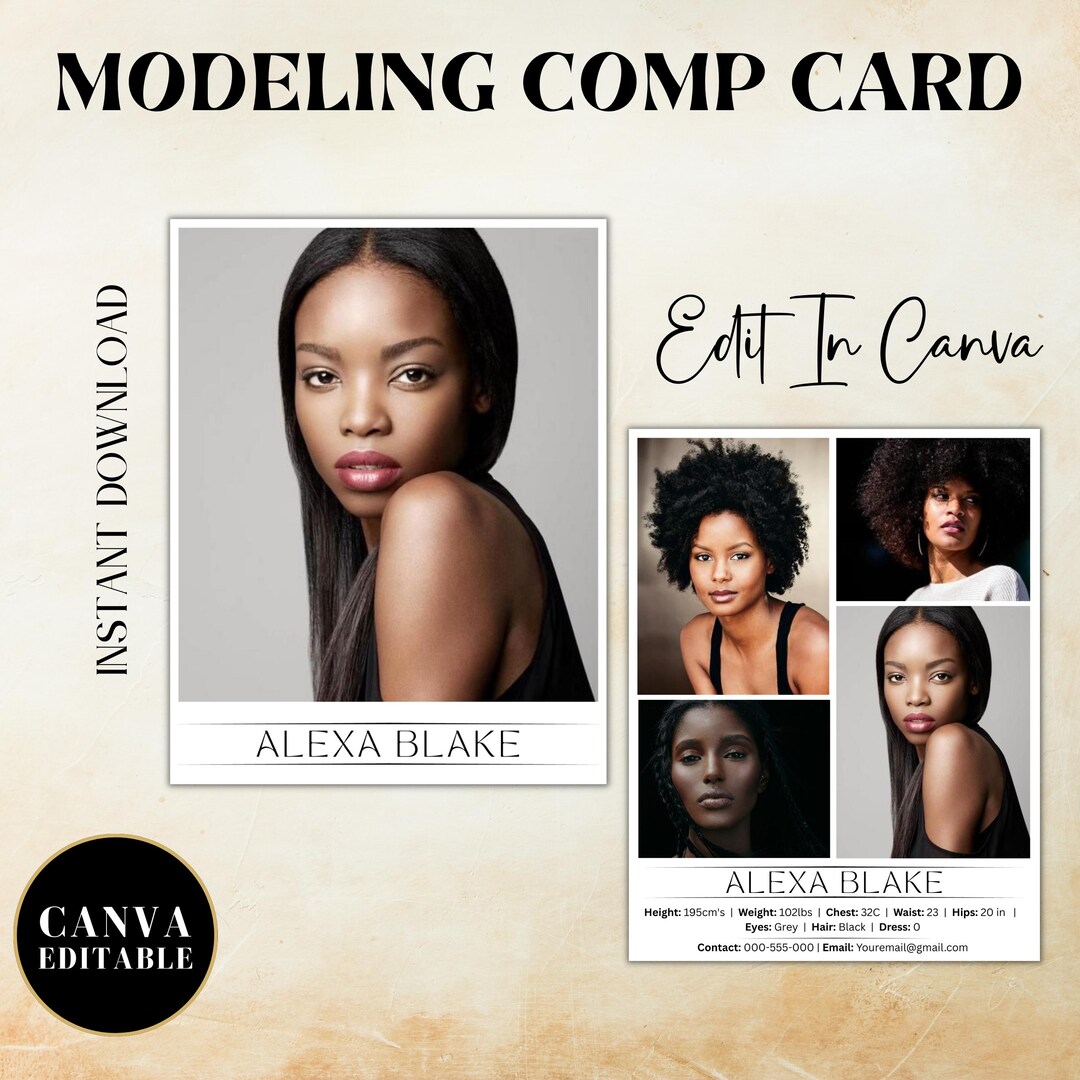 Comp Card, Model Comp Card Template, Zed Card for Models Template ...