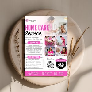 Home Care Service Flyer, Editable Home Care Flyer, Senior & Elderly ...