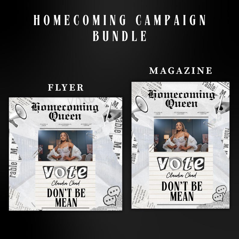 Homecoming Queen Poster, Newspaper Theme Homecoming Poster, Homecoming ...