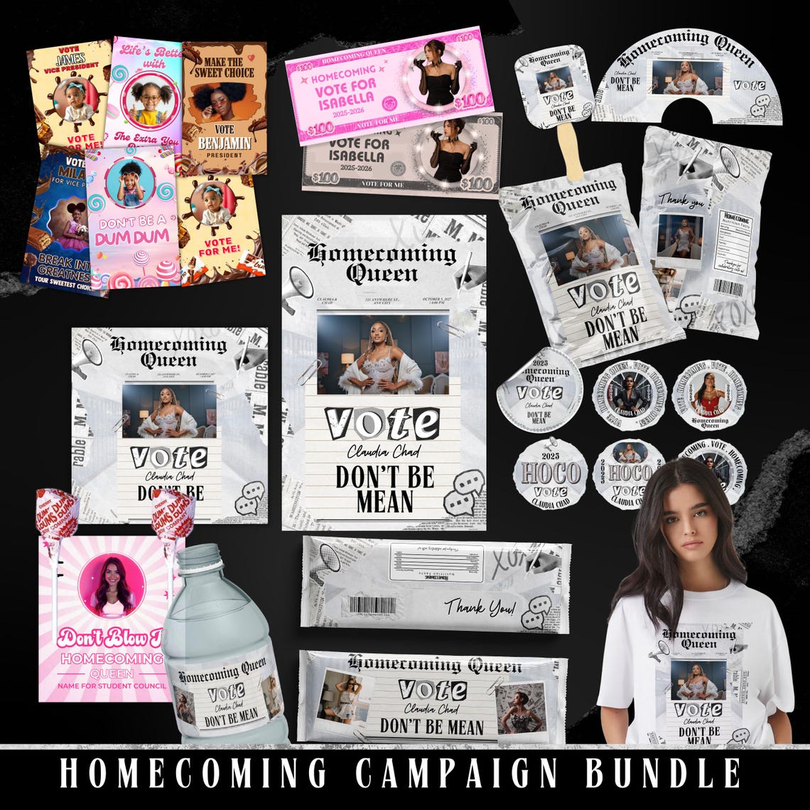 Homecoming Queen Poster, Newspaper Theme Homecoming Poster, Homecoming ...