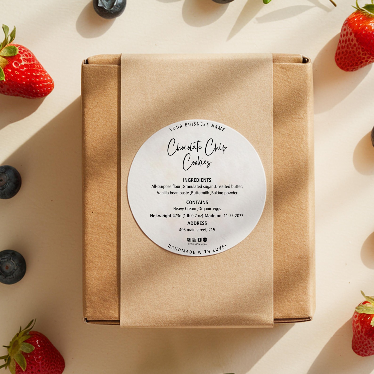 Editable Cottage Food Label,printable Food Label,cottage Law Cookie ...