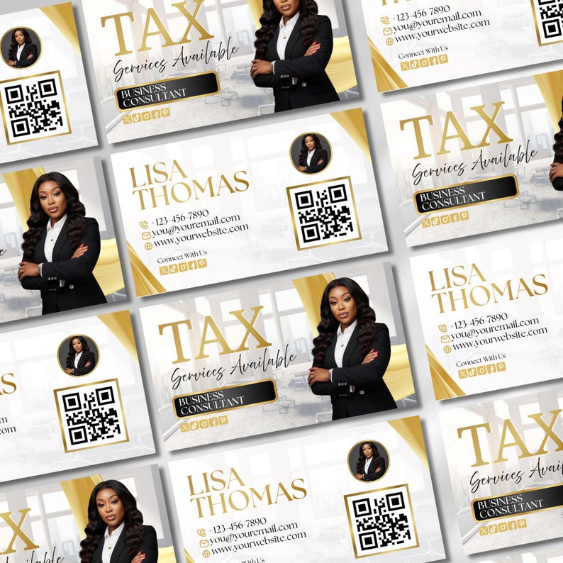 Tax Business Card, DIY Business Card for Tax Business Marketing, Tax ...